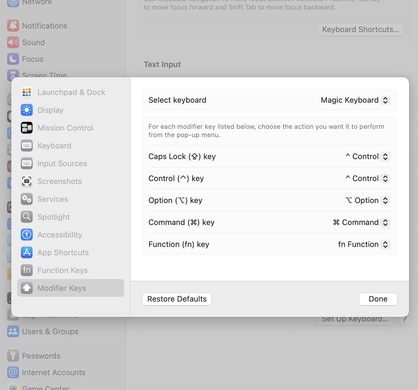Remapping Modifier Keys on macOS Ventura