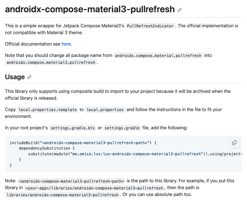Material3 へのアップグレードで PullRefresh (SwipeRefresh) ができない件