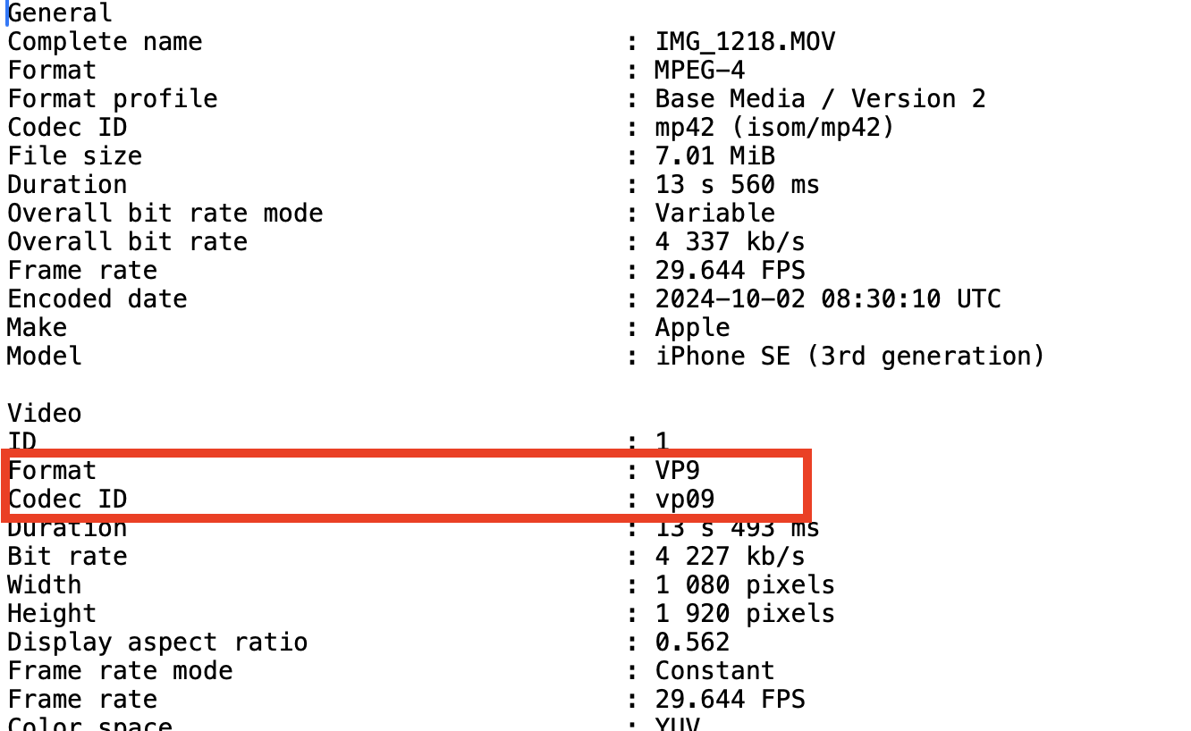 【ffmpeg】VP9 コーデックから H.264 コーデックへの動画変換